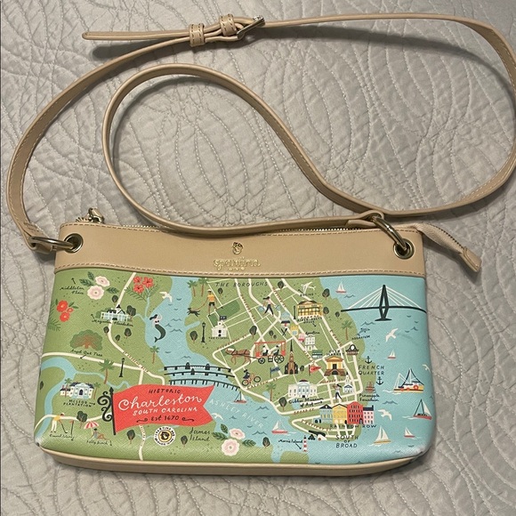 Spartina 449 | Bags | Spartina 449 Charleston Map Crossbody Bag Blue ...